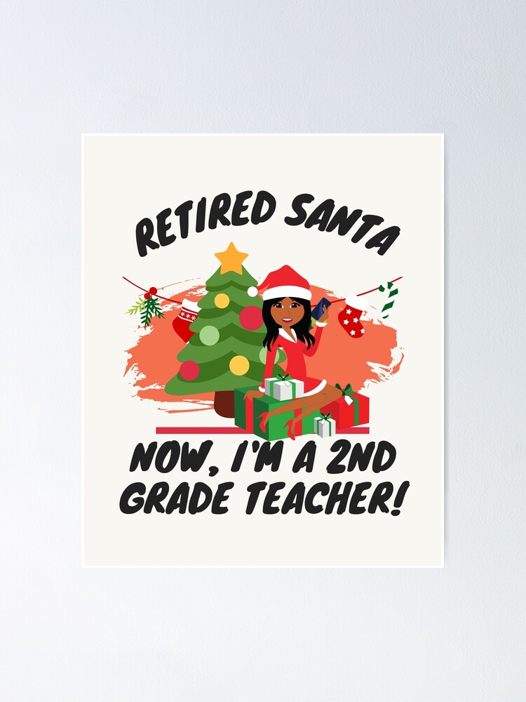 Póster «Navidad Profesora de 2do Grado Diseño de Santa Femenina» de ...