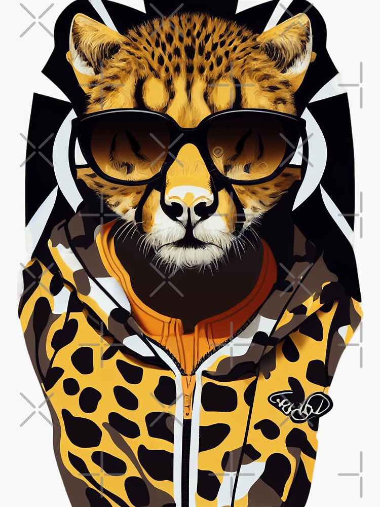 "Cheetah with sunglasses cool" Sticker for Sale by zaphira07 | Redbubble