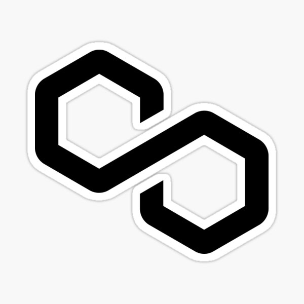 "Polygon MATIC Crypto Altcoin - Clean Black Outline Logo Variant #1 ...