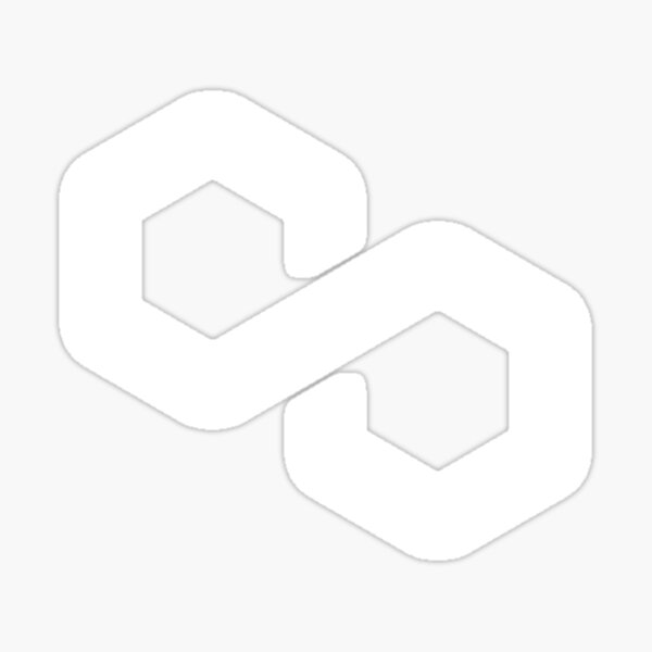 "Polygon MATIC Crypto Altcoin - Clean White Outline Logo Variant #1 ...