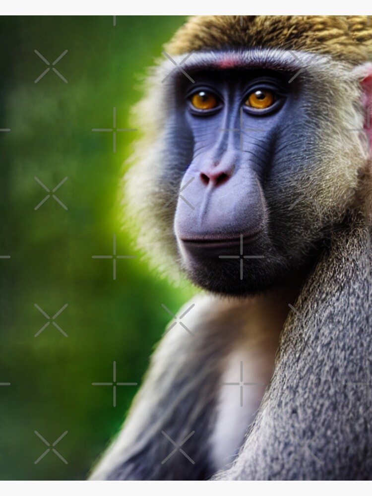 "Baboon Monkey Portrait" Sticker for Sale by NewDesignPrints | Redbubble