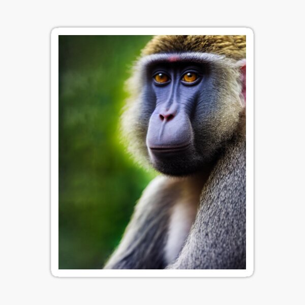 "Baboon Monkey Portrait" Sticker for Sale by NewDesignPrints | Redbubble