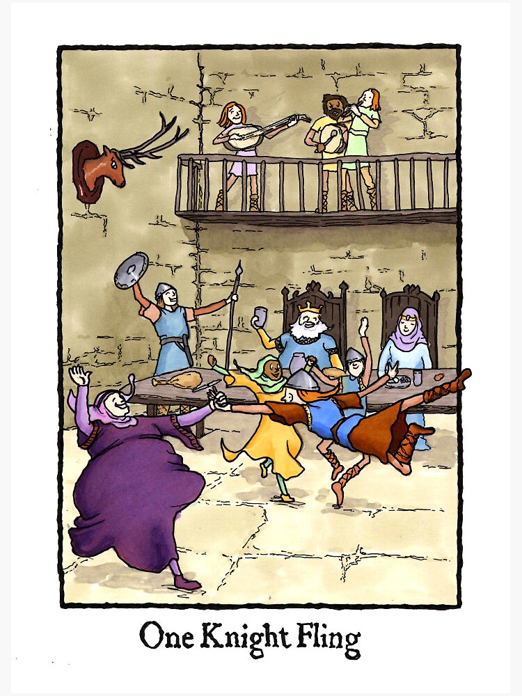 "Knight Fling - Medieval humour" Sticker for Sale by MNoblestudio ...