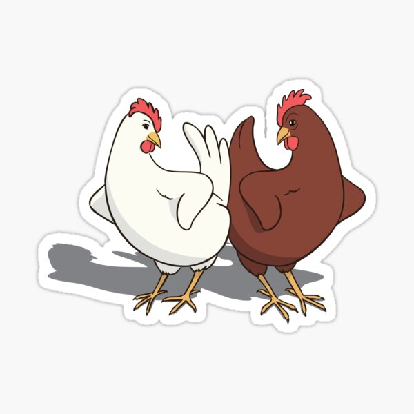 "Two chickens doing the chicken dance!" Sticker for Sale by RonnyN ...
