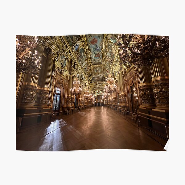"The grand foyer of the Opéra Garnier" Poster for Sale by dreamtravel ...