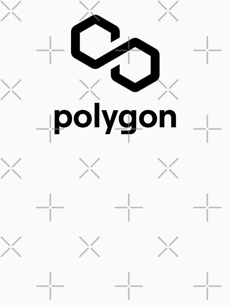 "Polygon MATIC Crypto Altcoin - Clean Vertical Black Logo with Black ...