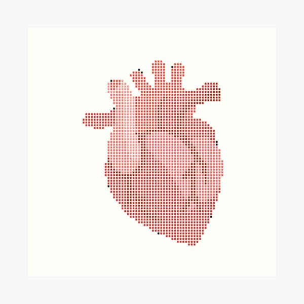 "Emoji Pixel Art Anatomical Heart" Art Print for Sale by Pixel4Art ...