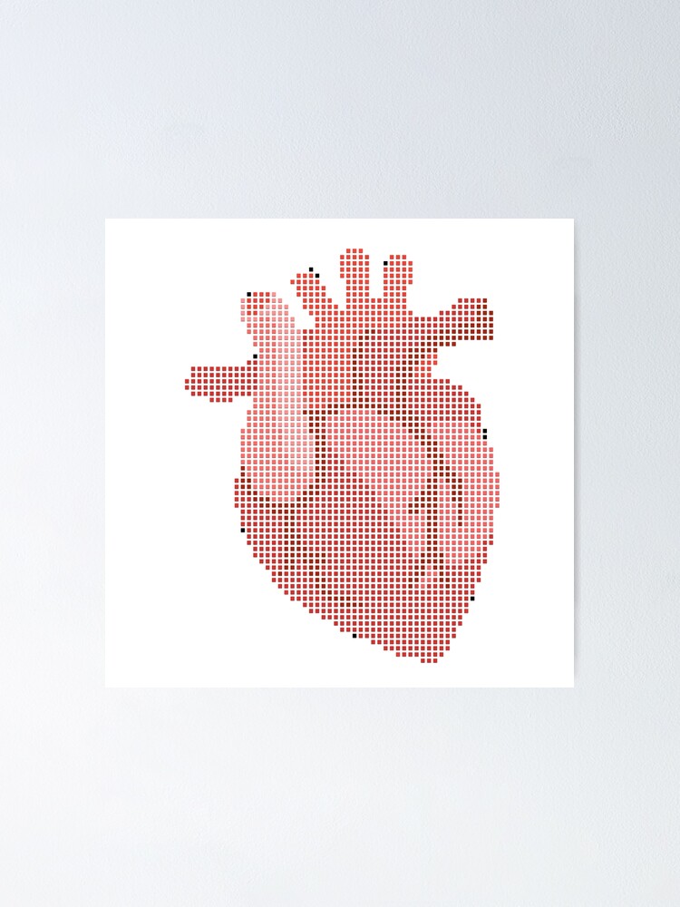 "Emoji Pixel Art Anatomical Heart" Poster for Sale by Pixel4Art | Redbubble