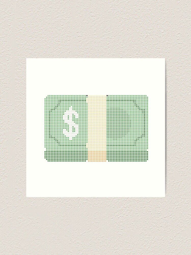 "Emoji Pixel Art Banknote with Dollar Sign" Art Print for Sale by ...