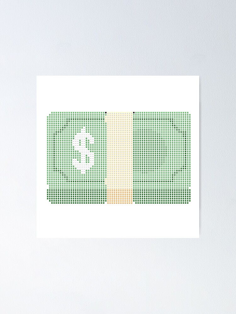 "Emoji Pixel Art Banknote with Dollar Sign" Poster for Sale by ...
