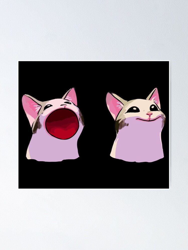"Pop Cat Meme, Cursed Cat Images" Poster for Sale by printify | Redbubble