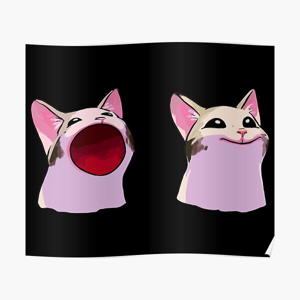 "Pop Cat Meme, Cursed Cat Images" Poster for Sale by printify | Redbubble