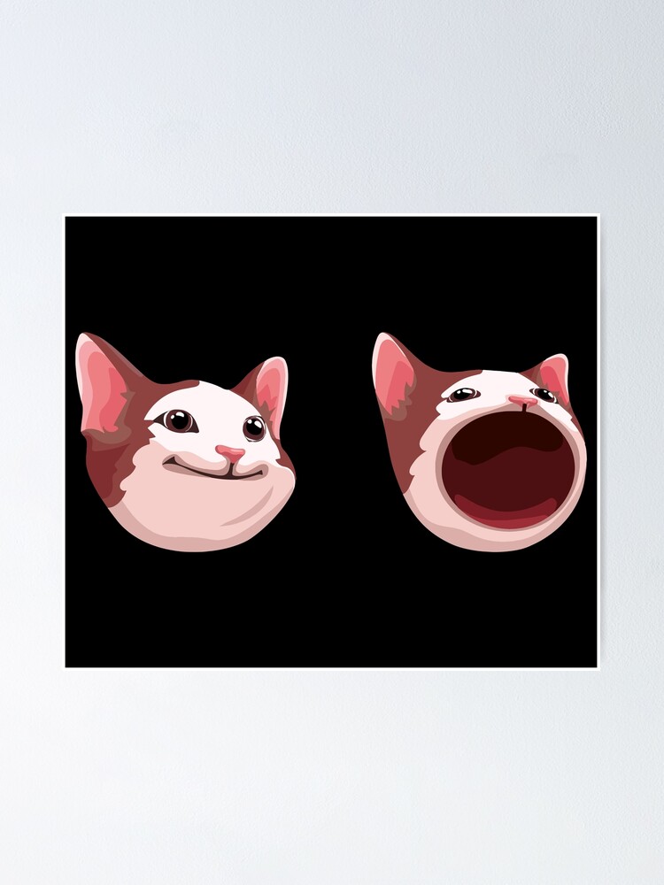 "Pop Cat Meme, Cursed Cat Images" Poster for Sale by printify | Redbubble