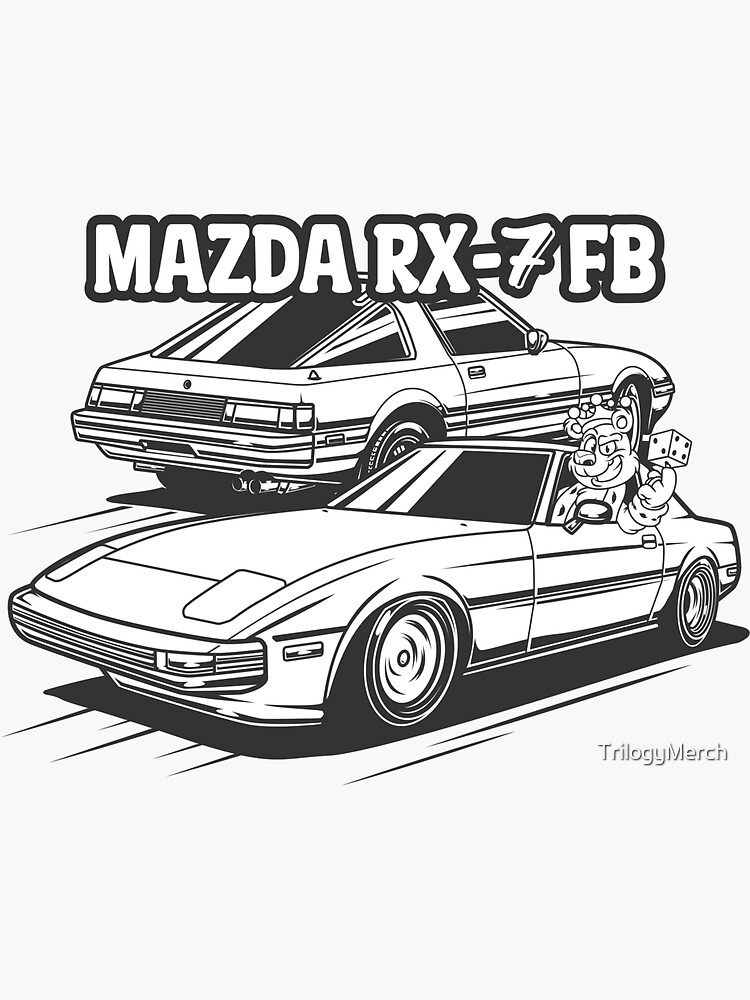 "Mazda RX-7 FB" Sticker for Sale by TrilogyMerch | Redbubble