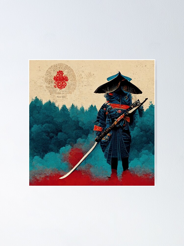 "Samurai Warrior with Katana in Hand" Poster for Sale by Valro | Redbubble