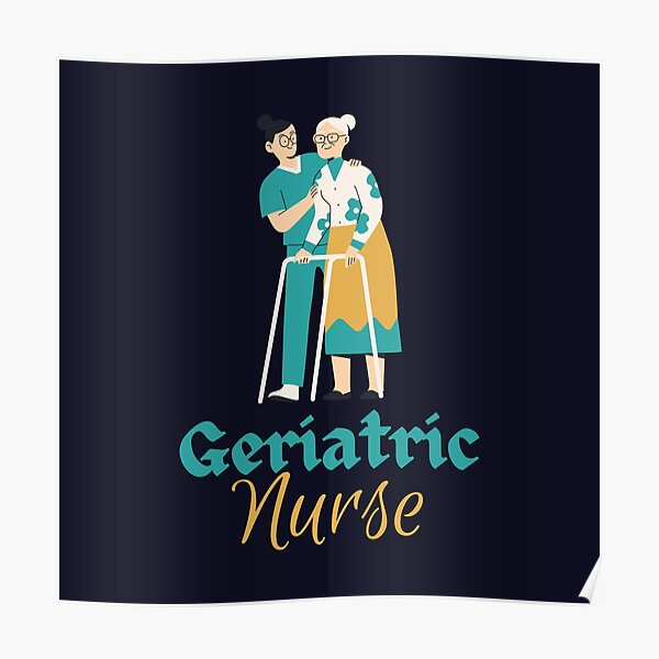 "Geriatric Nurse - Woman Walking Old Lady" Poster for Sale by ...