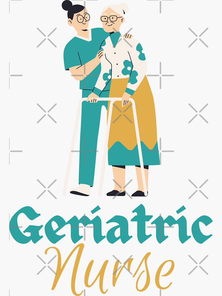 "Geriatric Nurse - Woman Walking Old Lady" Sticker for Sale by ...