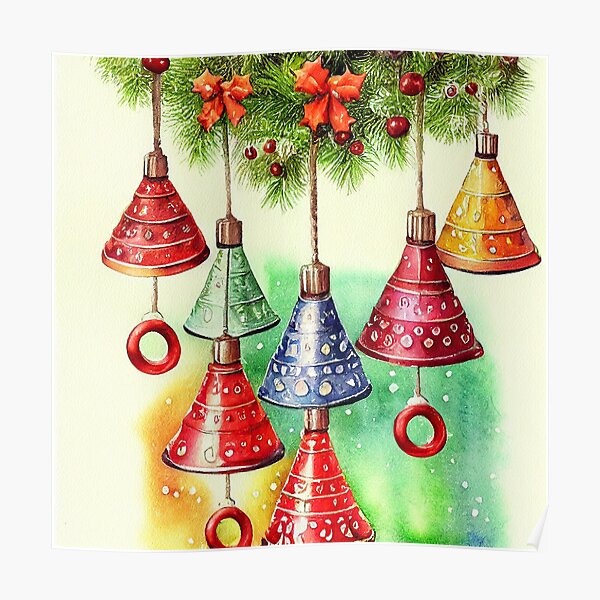 "Christmas bells " Poster for Sale by art8085 | Redbubble