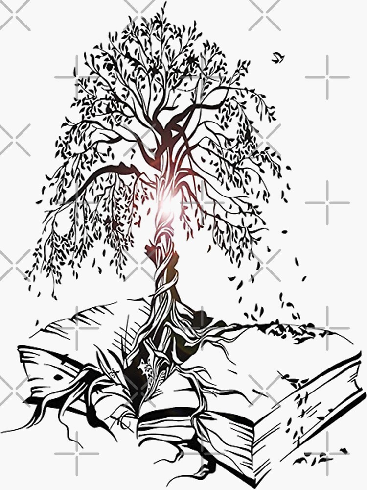 "book tree" Sticker for Sale by abdelkrimkech | Redbubble
