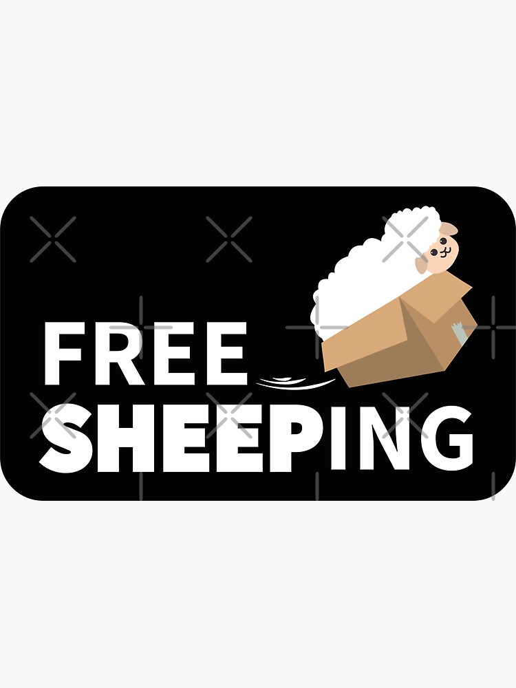 "Free Sheeping | Funny Sheep Puns Shipping " Sticker for Sale by Fluffy ...