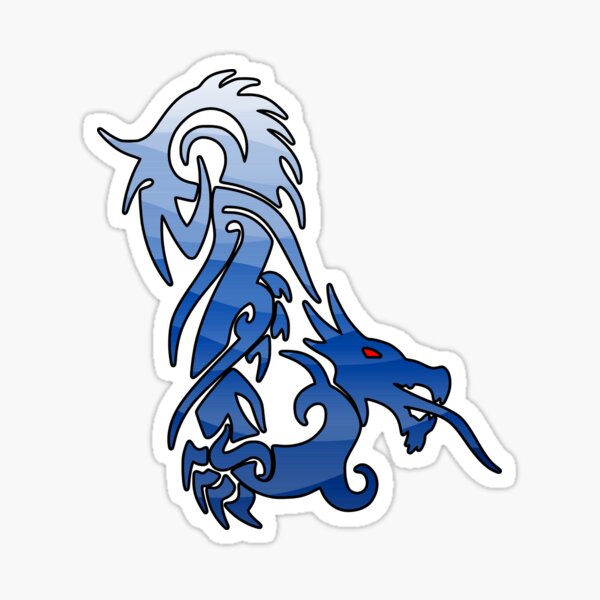 "Dark Blue Dragon" Sticker for Sale by Cabage-Design | Redbubble