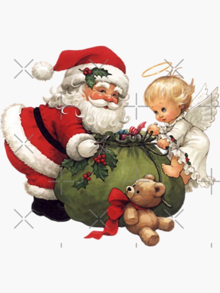 "Merry Christmas Santa Claus" Sticker for Sale by ImagiPrints ⭐⭐⭐⭐⭐ ...