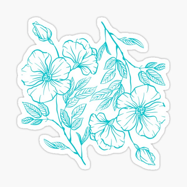 "Blue Flowers in Floral Arrangement" Sticker for Sale by designlee ...