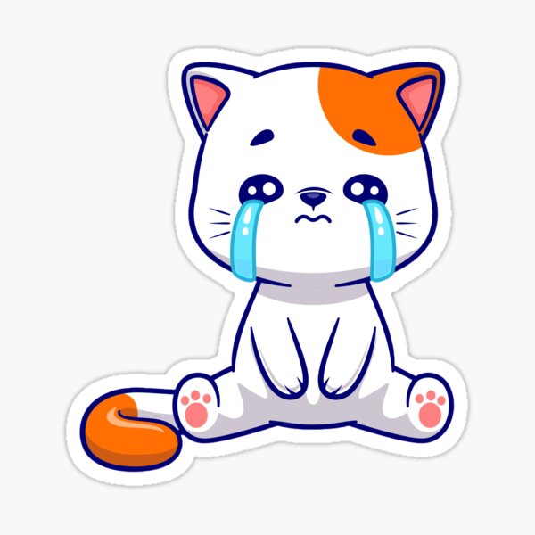 "Sad Cat" Sticker for Sale by FlexingMerch | Redbubble