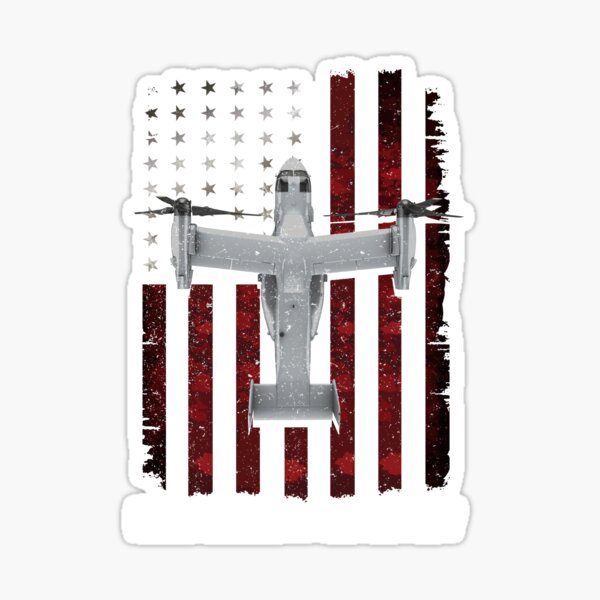 "Bell Boeing V-22 Osprey Helicopter US Flag" Sticker for Sale by ...