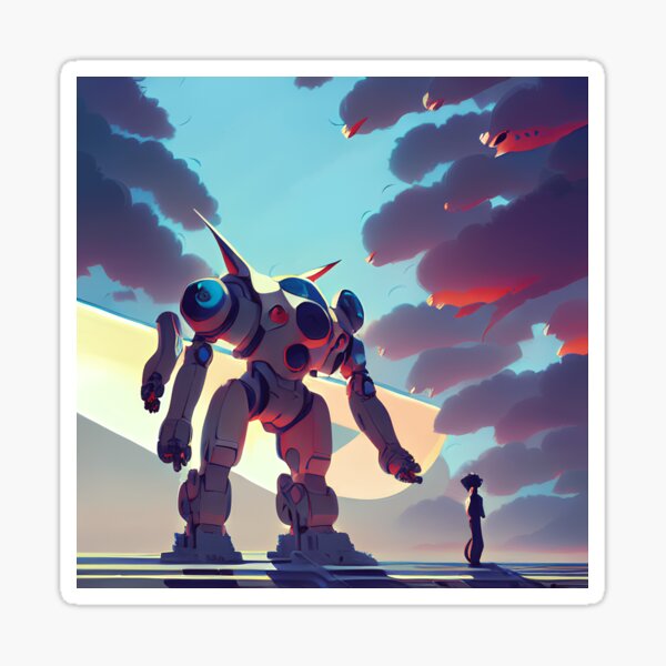 "mecha desolution" Sticker for Sale by artthystyle | Redbubble