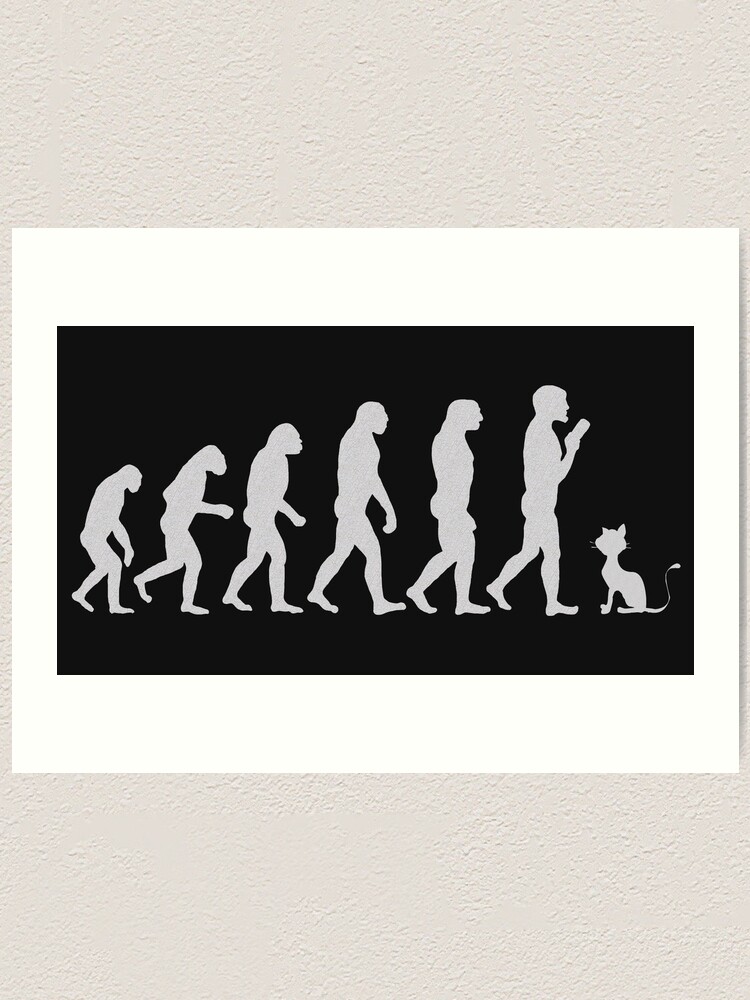 "Cat Lovers Darwin Evolution Theory Meme" Art Print for Sale by ...