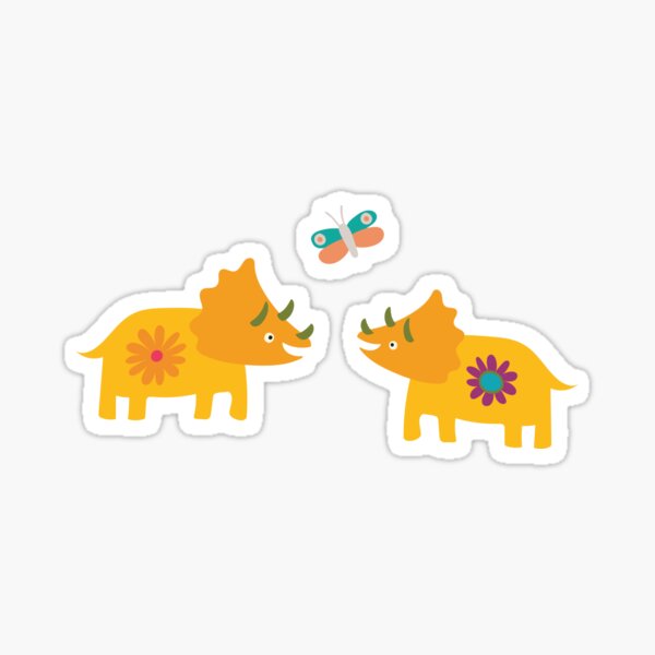 "Peace, Love, sunflowers and Dinosaurs - Yellow triceratops - cute ...
