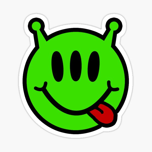 "Alien Smiley Face " Sticker for Sale by ludwigsen99 | Redbubble