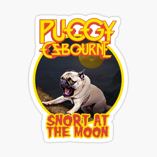 "Snort at the Moon" Sticker by darklordpug | Redbubble