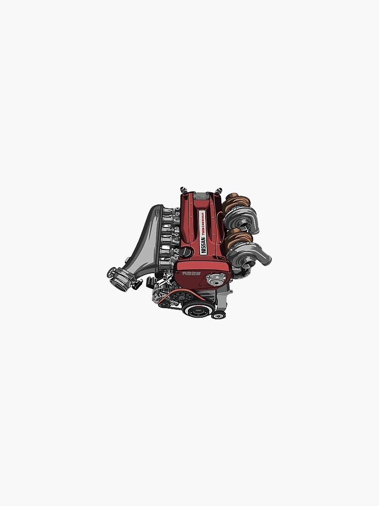"Nissan Skyline GTR RB26DETT Engine Design " Sticker for Sale by ...