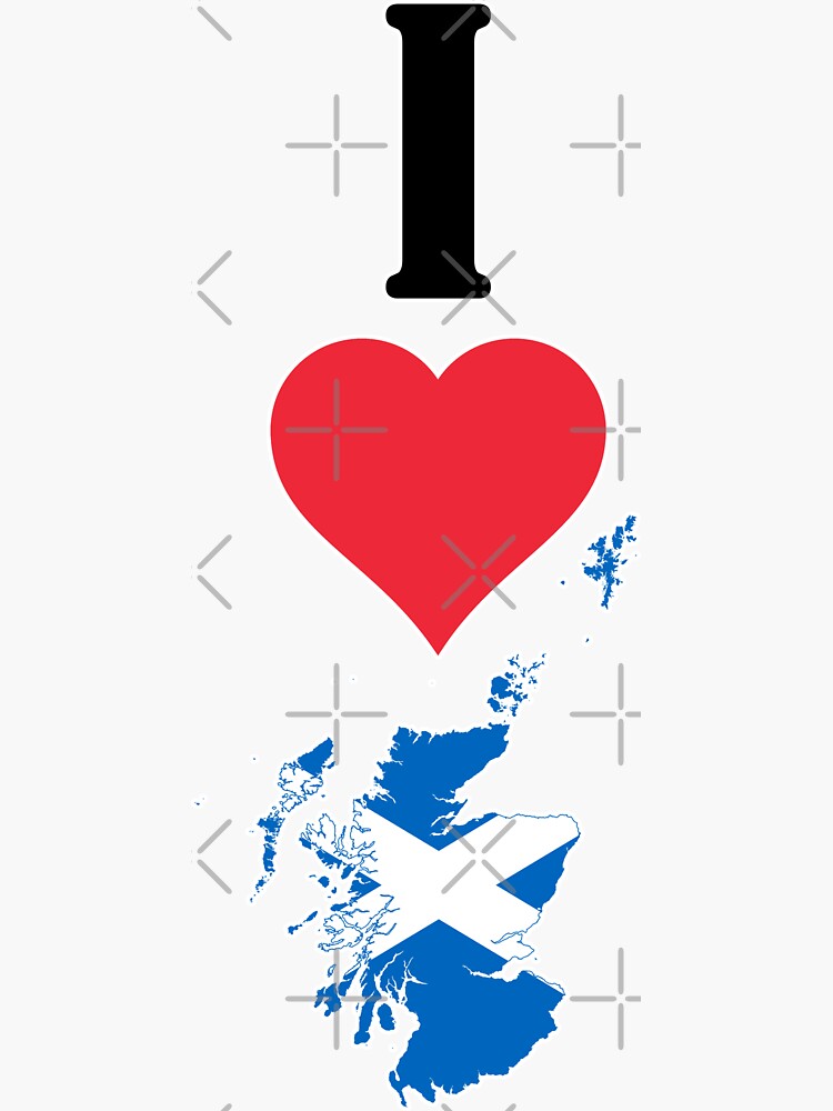"I Love Scotland Vertical I Heart Country Flag Map" Sticker for Sale by ...
