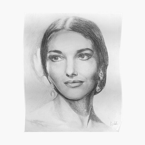 "Maria Callas" Poster for Sale by GoldsteinART | Redbubble