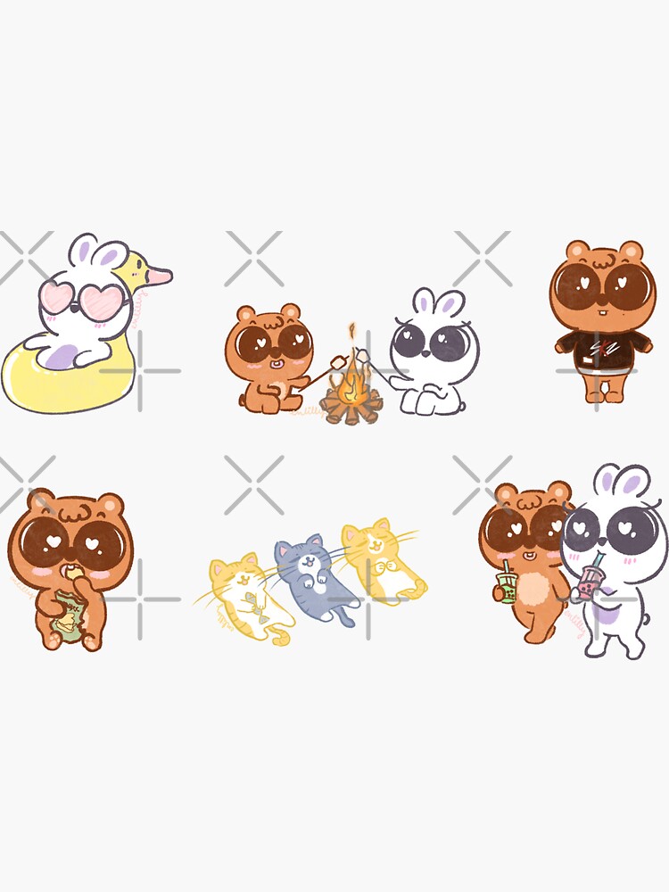 "SKZOO Han Quokka Leebit Minsung pack" Sticker for Sale by enlilly ...