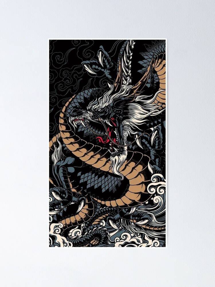 "Chinese dragon" Poster for Sale by Supergalactik | Redbubble
