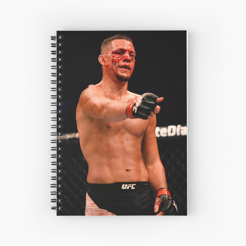 "Nate Diaz UFC pointing Nate Diaz Bloody Nate Diaz" Spiral Notebook for ...