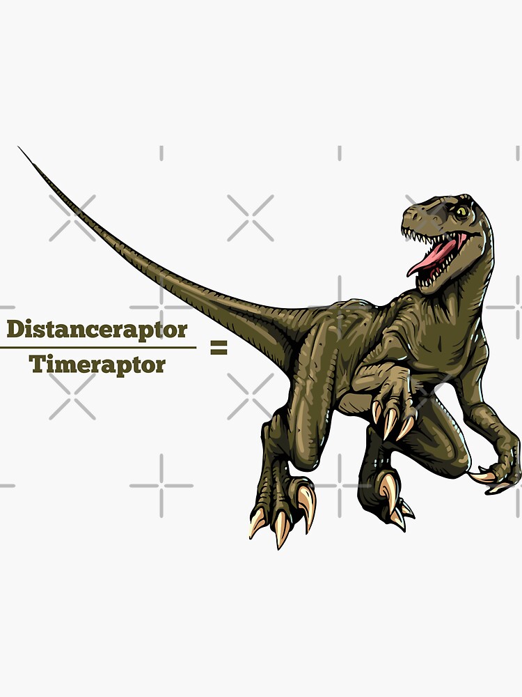 "Velociraptor Math - Funny Dinosaur Velocity Formula" Sticker for Sale ...