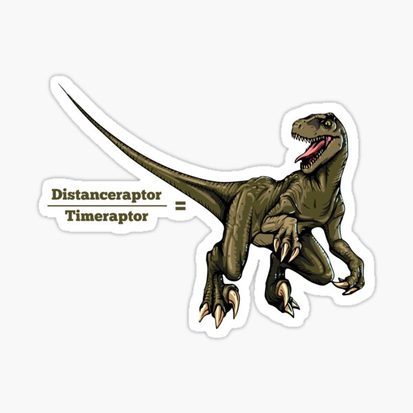 "Velociraptor Math - Funny Dinosaur Velocity Formula" Sticker for Sale ...