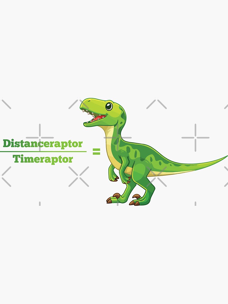 "Velociraptor Math - Funny Dinosaur Velocity Formula" Sticker for Sale ...