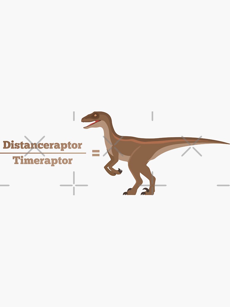 "Velociraptor Math - Funny Dinosaur Velocity Formula" Sticker for Sale ...