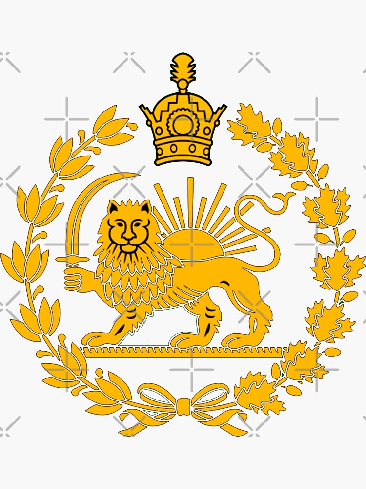 "Iran Flag Lion Emblem Logo" Sticker for Sale by LittleGeorgia2 | Redbubble