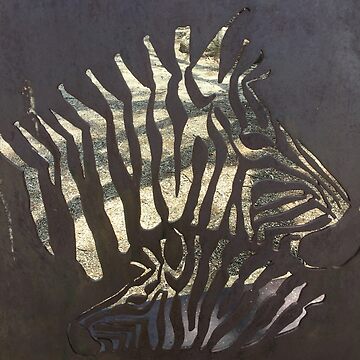 "Zebra Head Cut Into A Metal Sculpture" Sticker for Sale by Michael ...