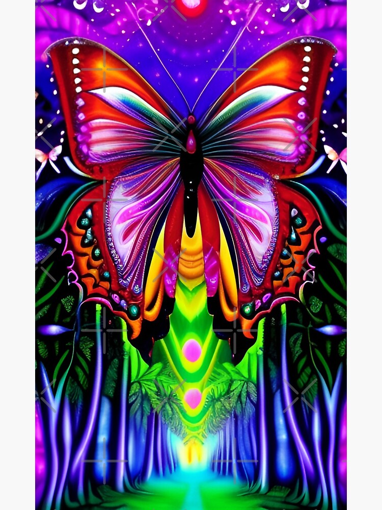 "Psychedelic butterfly" Sticker for Sale by Psychedelic-Fun | Redbubble
