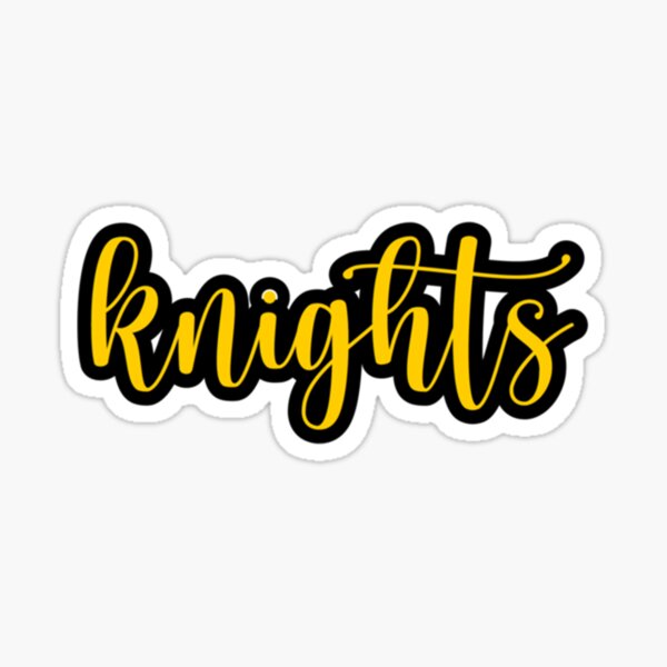 "cursive knights " Sticker for Sale by TheGamedayGoods | Redbubble