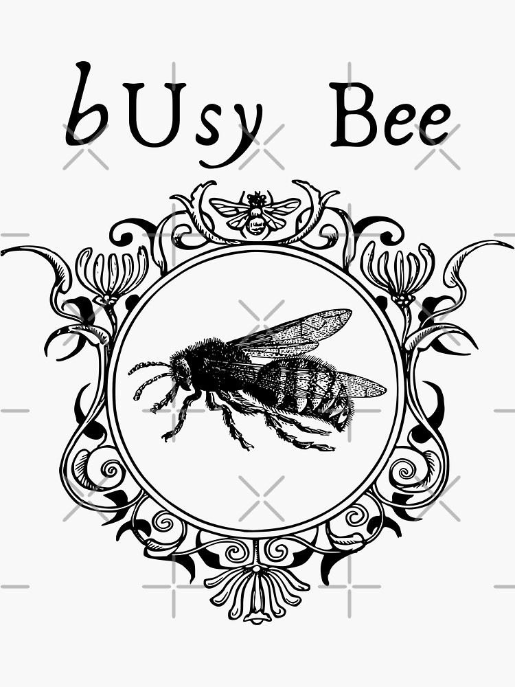 "Vintage Busy Bee" Sticker for Sale by Kattcatty | Redbubble