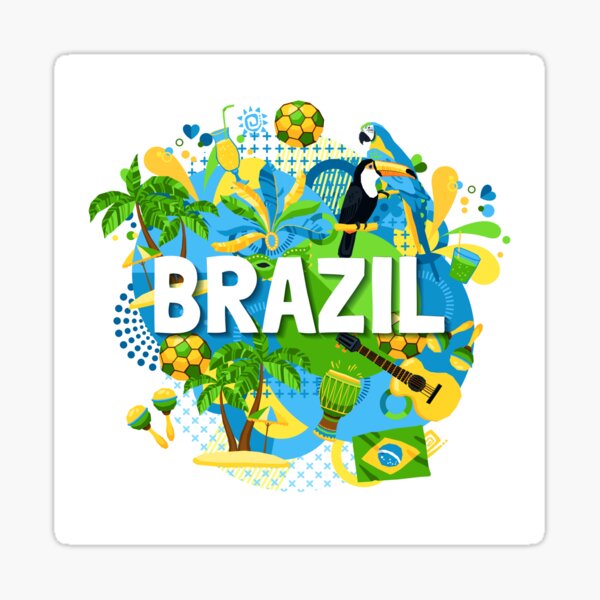 "Brazil" Sticker for Sale by Art-Zhela | Redbubble